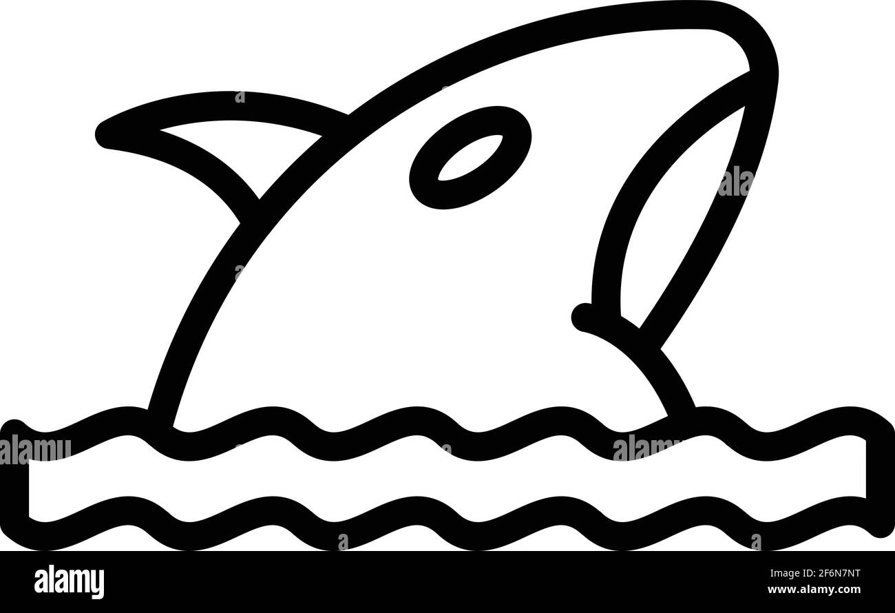 Swimming orca icon. Outline Swimming orca vector icon for web design ...