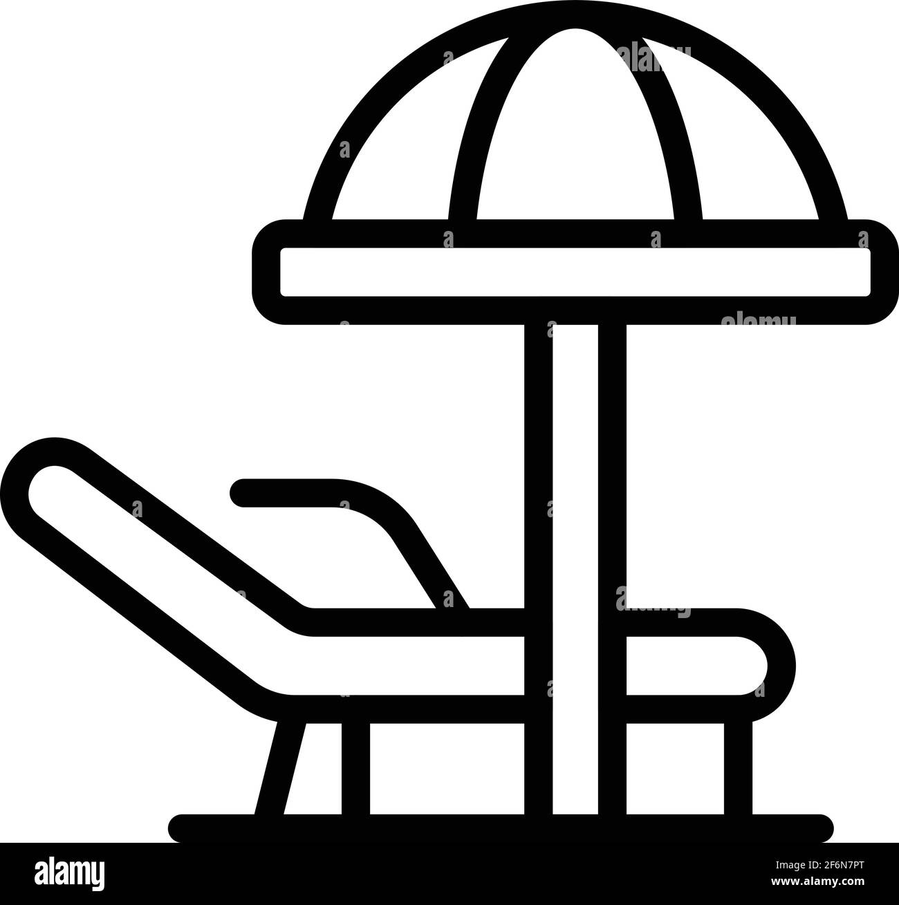 Sunbed icon. Outline sunbed vector icon for web design isolated on ...