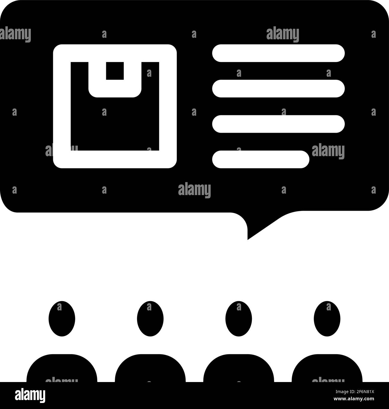 people discussing about company products icon vector glyph illustration ...