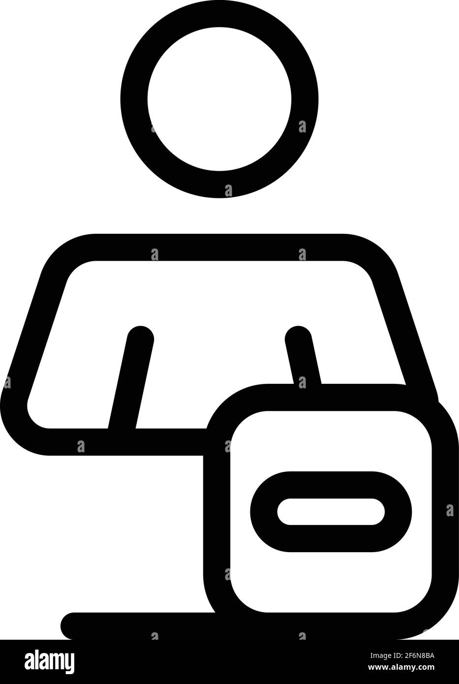Reject user icon. Outline reject user vector icon for web design ...