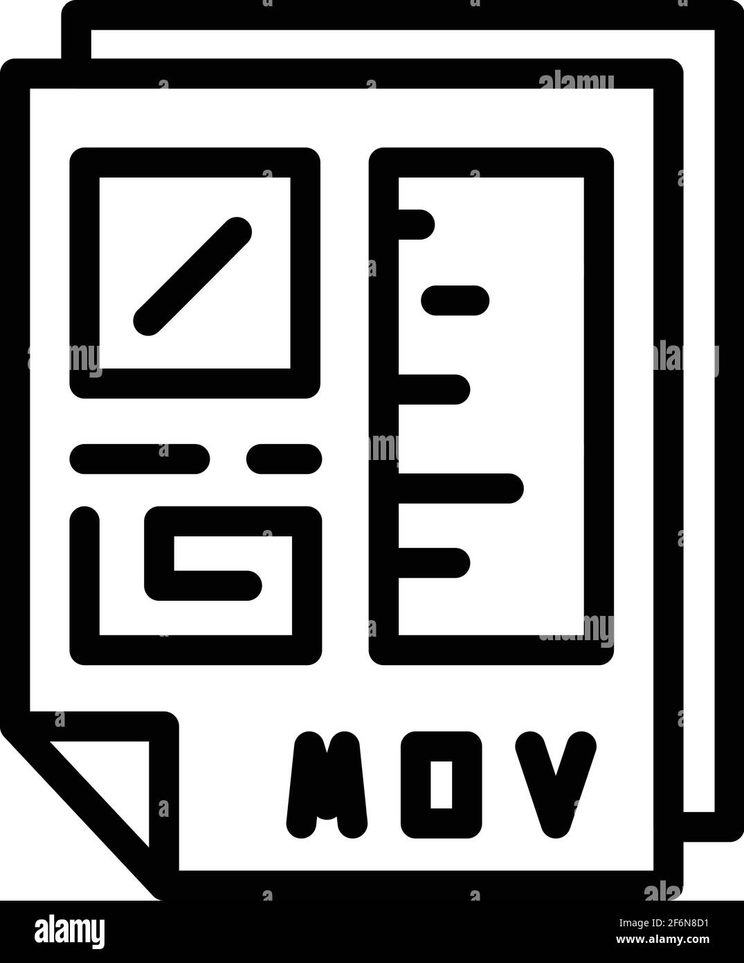 Technical file document icon. Outline technical file document vector ...