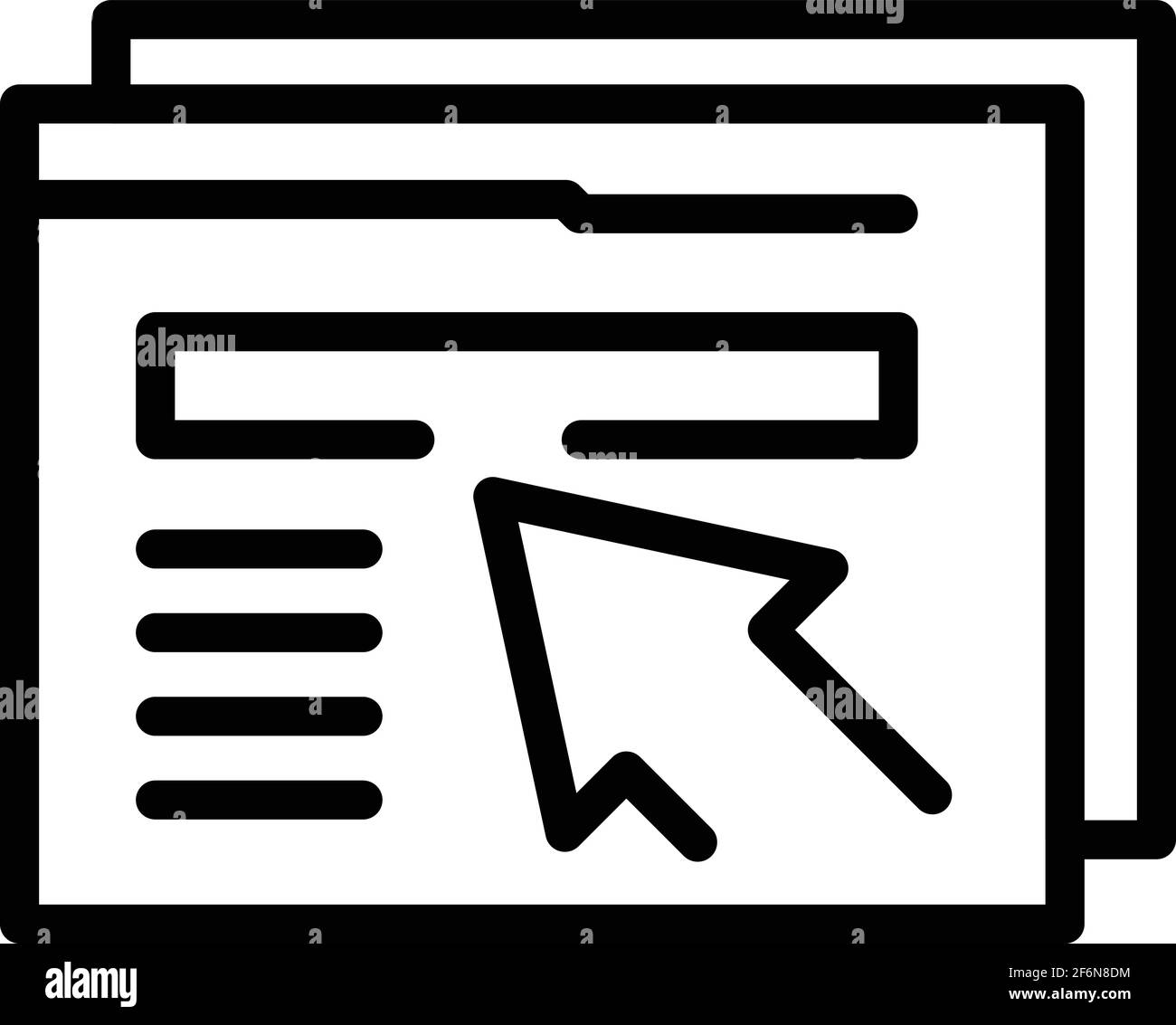Webpage information icon. Outline webpage information vector icon for ...