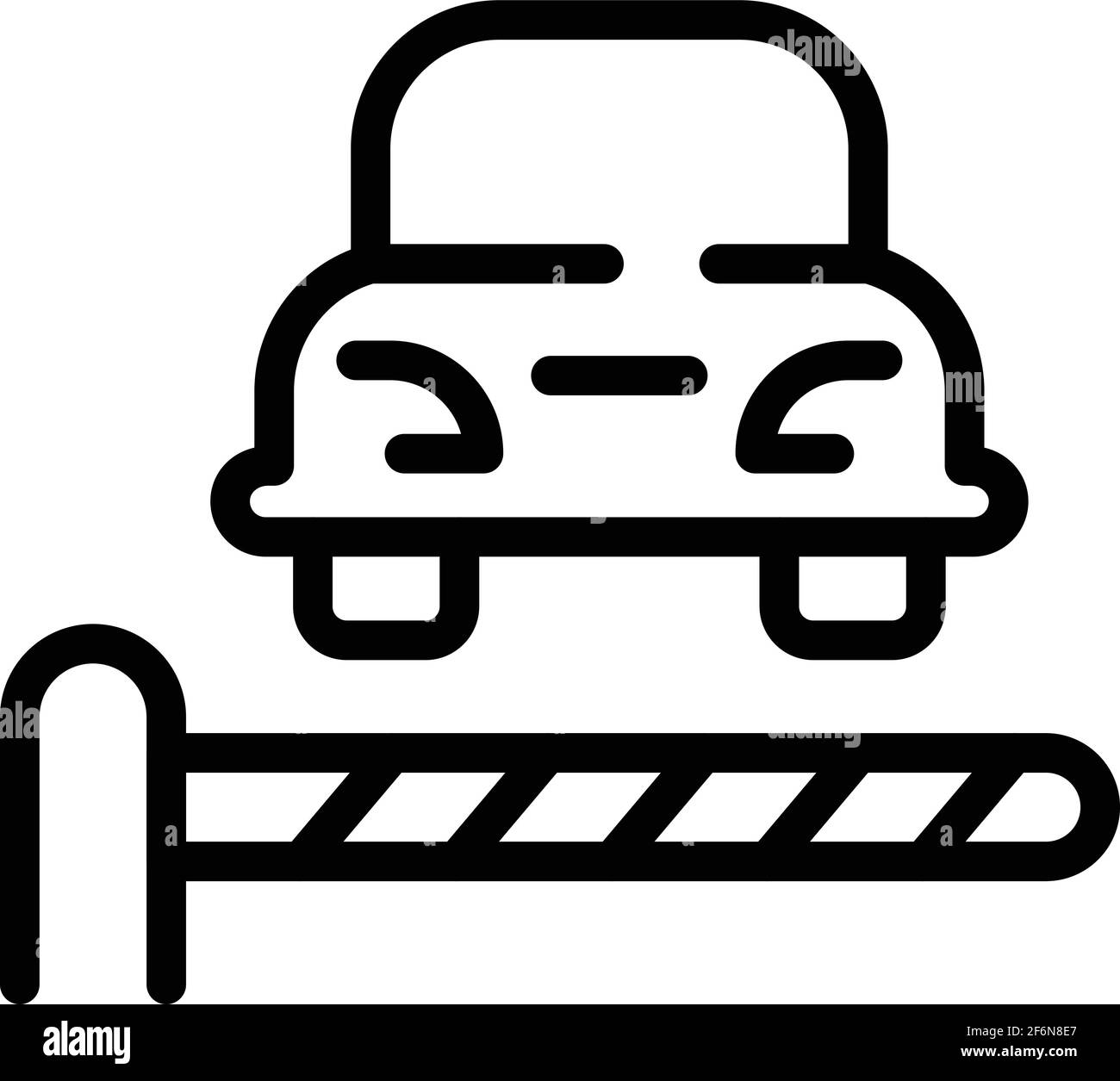Parking Barrier Car Icon Outline Parking Barrier Car Vector Icon For Web Design Isolated On