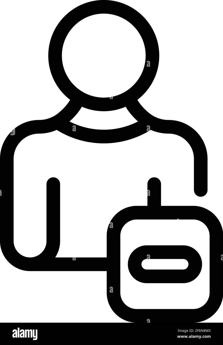 Male user delete icon. Outline male user delete vector icon for web ...