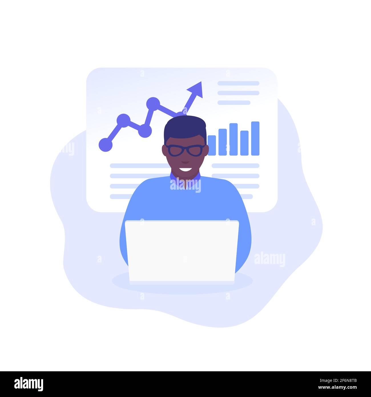 data analyst, man working with laptop, vector Stock Vector Image & Art - Alamy