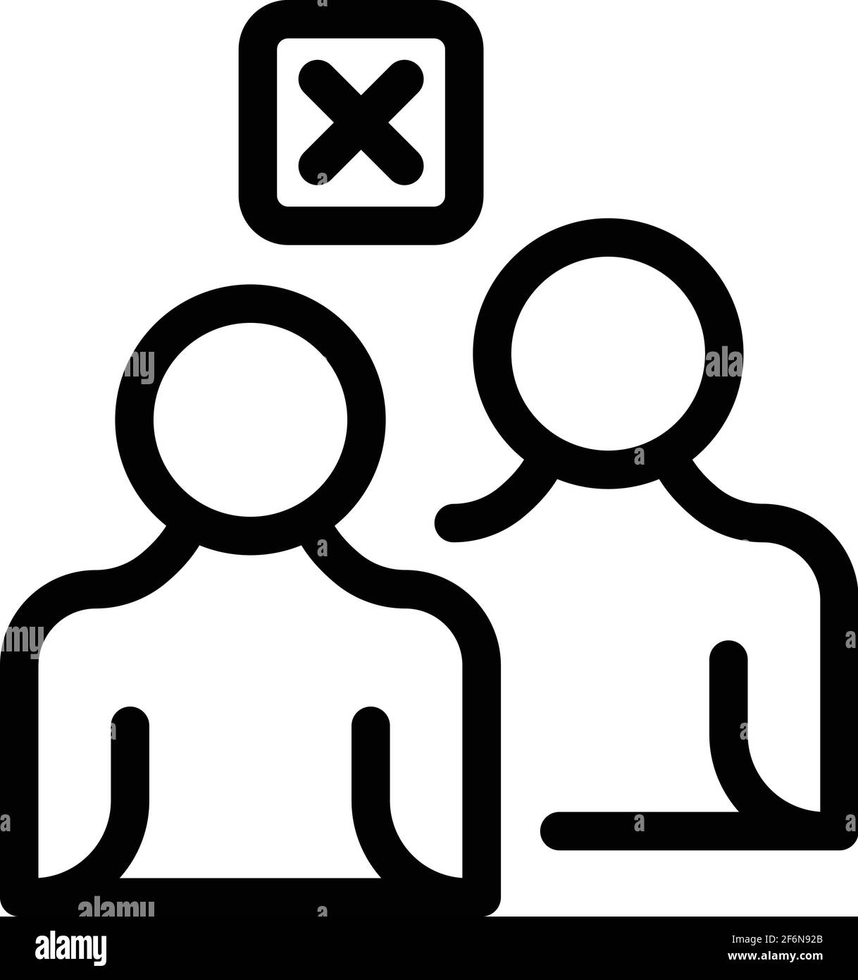 Delete friends icon. Outline delete friends vector icon for web design ...