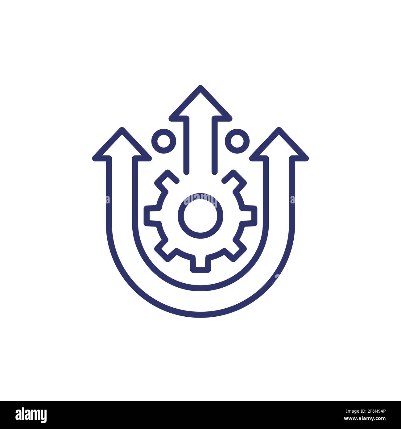 Integration, optimization line icon with gear Stock Vector Image & Art ...