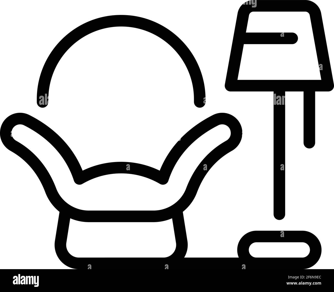 Lounge armchair icon. Outline lounge armchair vector icon for web ...
