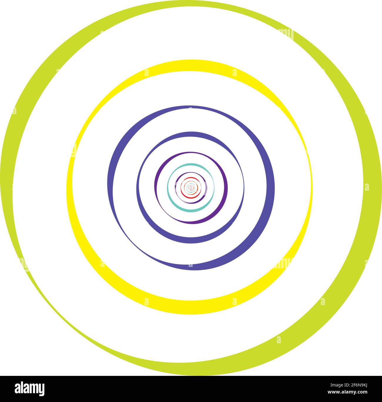 Radial, concentric circles, rings. Spiral, swirl, twirl element. Volute ...