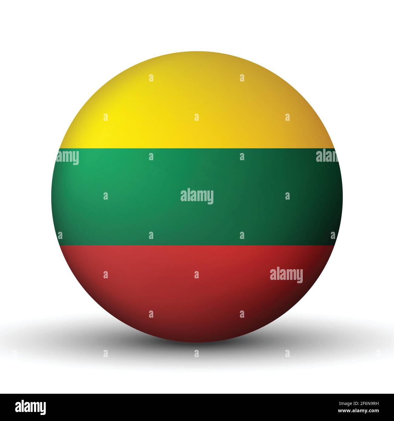 Glass light ball with flag of Lithuania. Round sphere, template icon ...