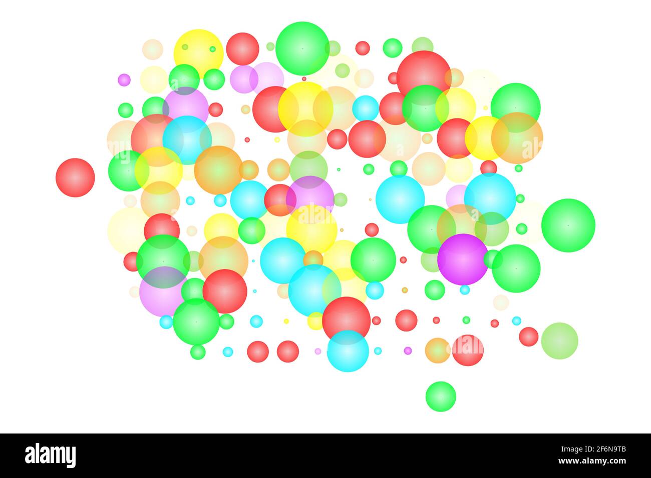 Abstract colorful bubbles isolated on white background. Scattered color ...