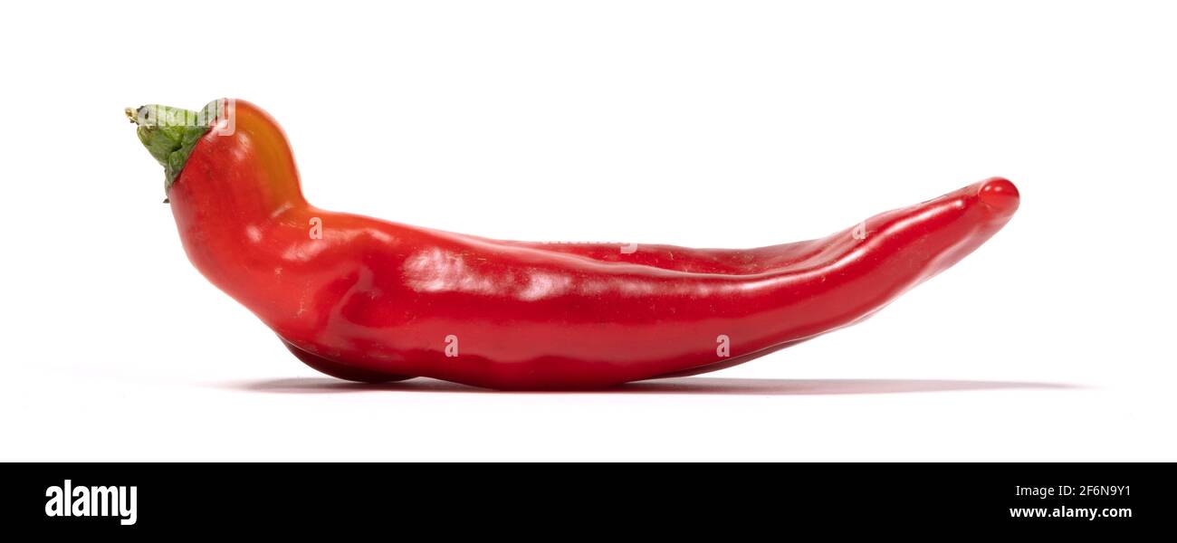 Red sweet pointed pepper, isolated on white background Stock Photo - Alamy