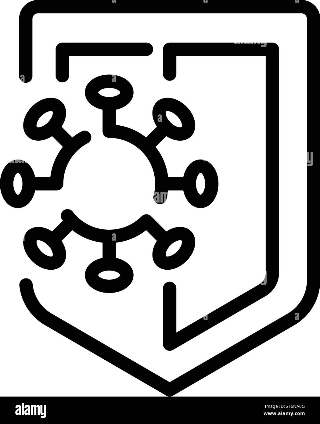 Shield immune icon. Outline shield immune vector icon for web design ...
