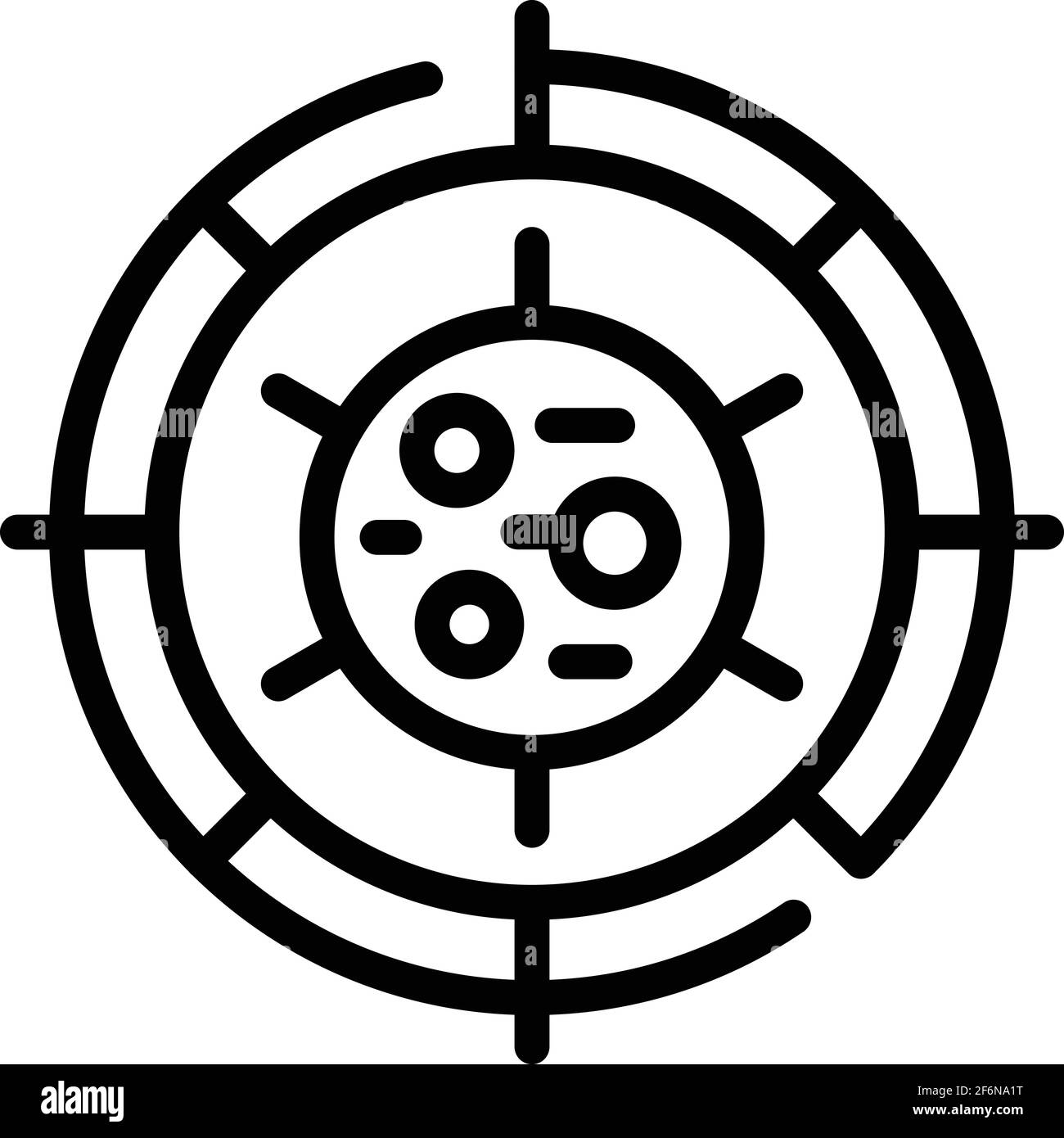 Virus target icon. Outline virus target vector icon for web design ...