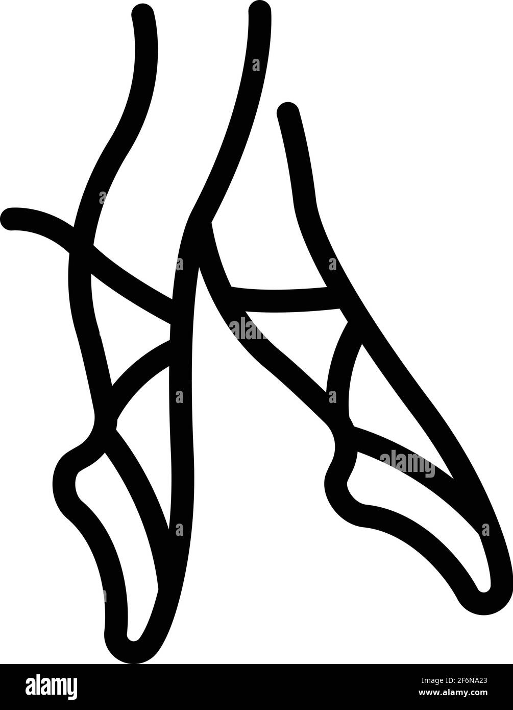 Ballet dancer shoes icon. Outline ballet dancer shoes vector icon for ...