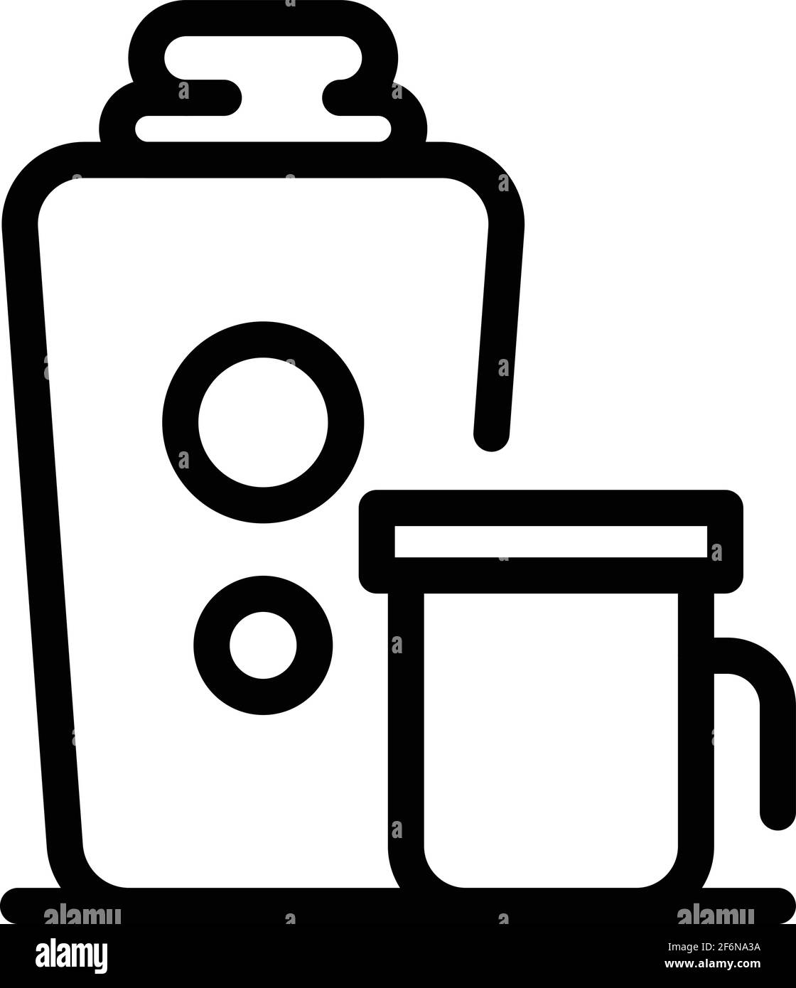 Thermo drink cup icon. Outline thermo drink cup vector icon for web ...
