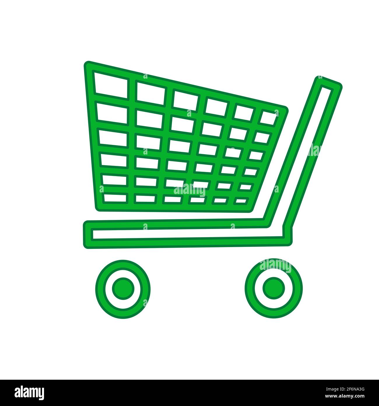 Shopping cart icon isolated on white background. Color shop trolley ...