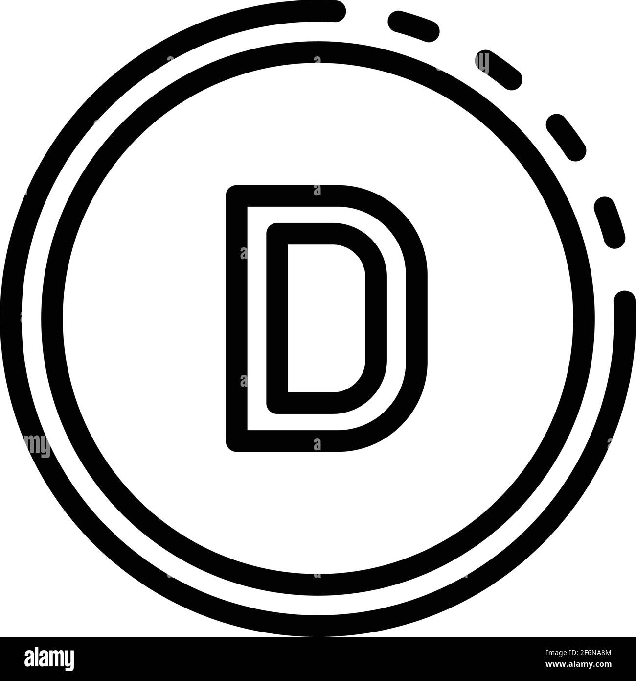 Circle vitamin d icon. Outline Circle vitamin d vector icon for web ...