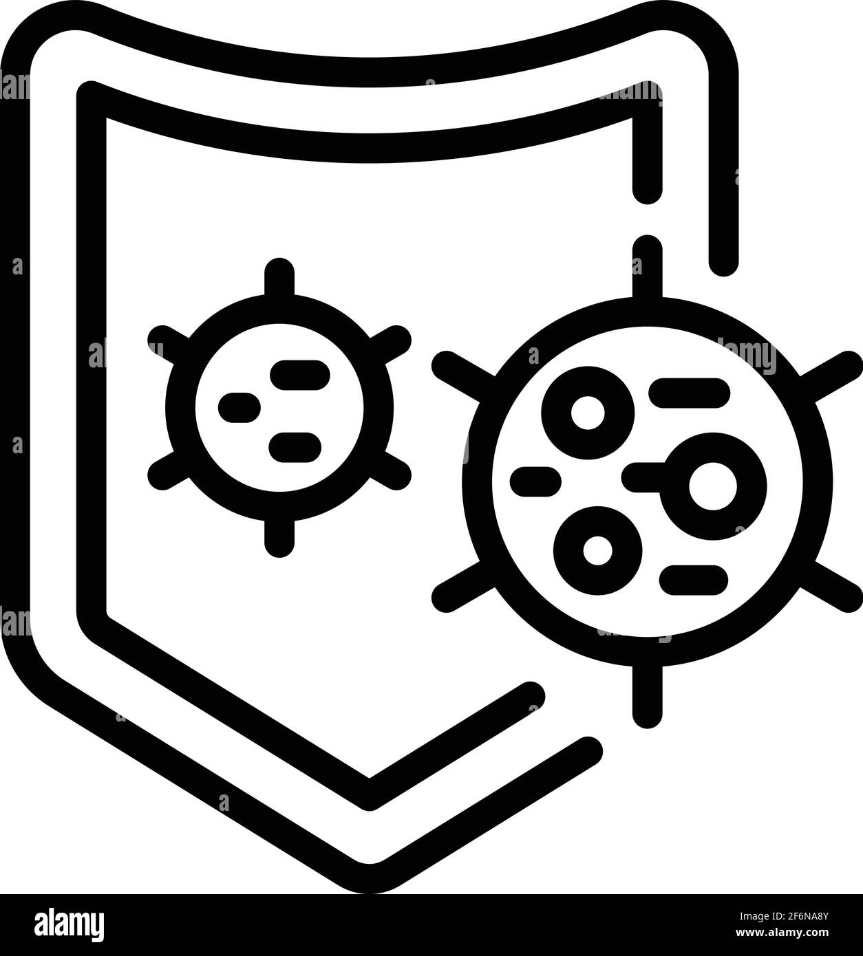 Shield virus icon. Outline shield virus vector icon for web design ...