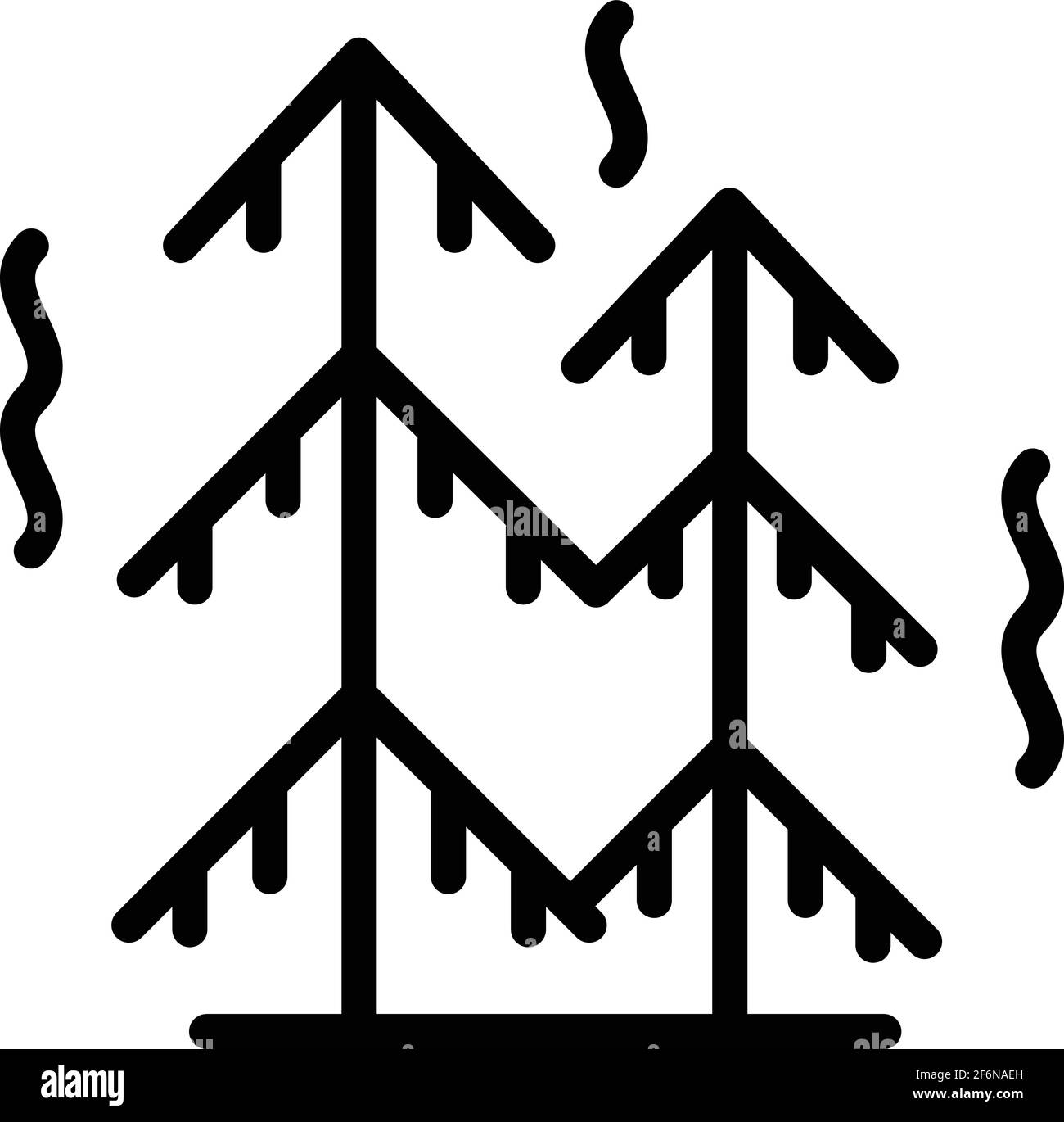 Burned forest icon. Outline Burned forest vector icon for web design ...