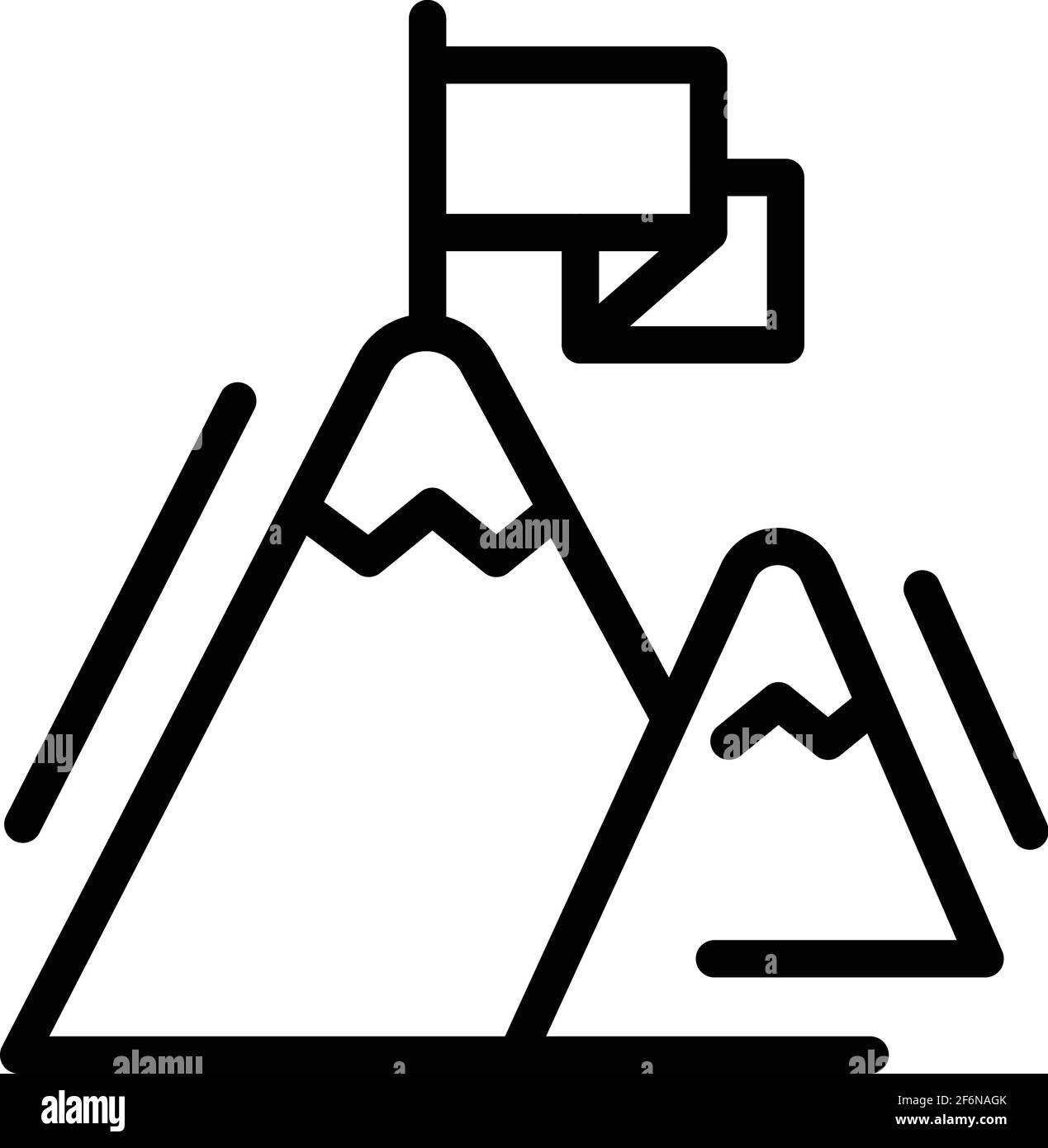 Mountain flag icon. Outline mountain flag vector icon for web design ...
