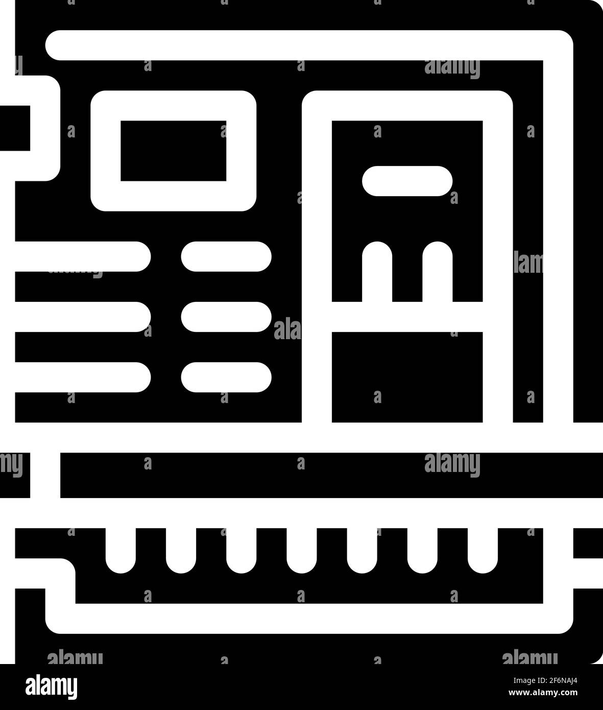 back of computer system with ports icon vector glyph illustration Stock ...