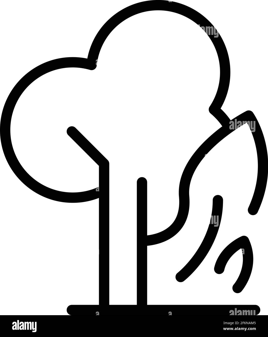 Burning tree icon. Outline burning tree vector icon for web design ...