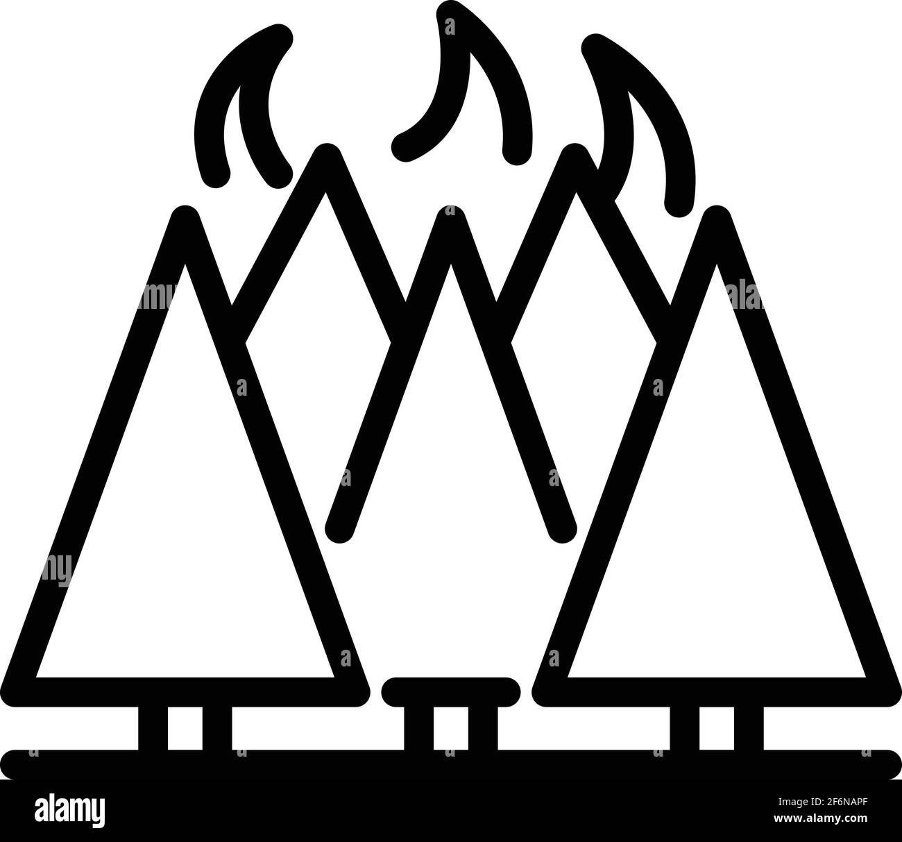 Burn forest hazard icon. Outline burn forest hazard vector icon for web ...