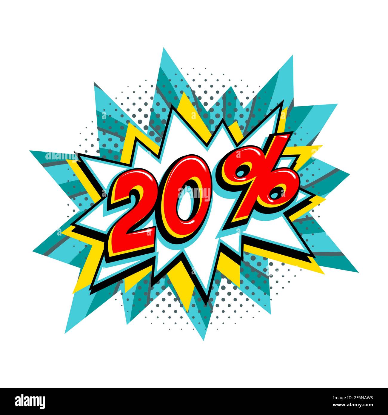 20 off sale. Comic turquoise sale bang balloon - Pop art style discount ...