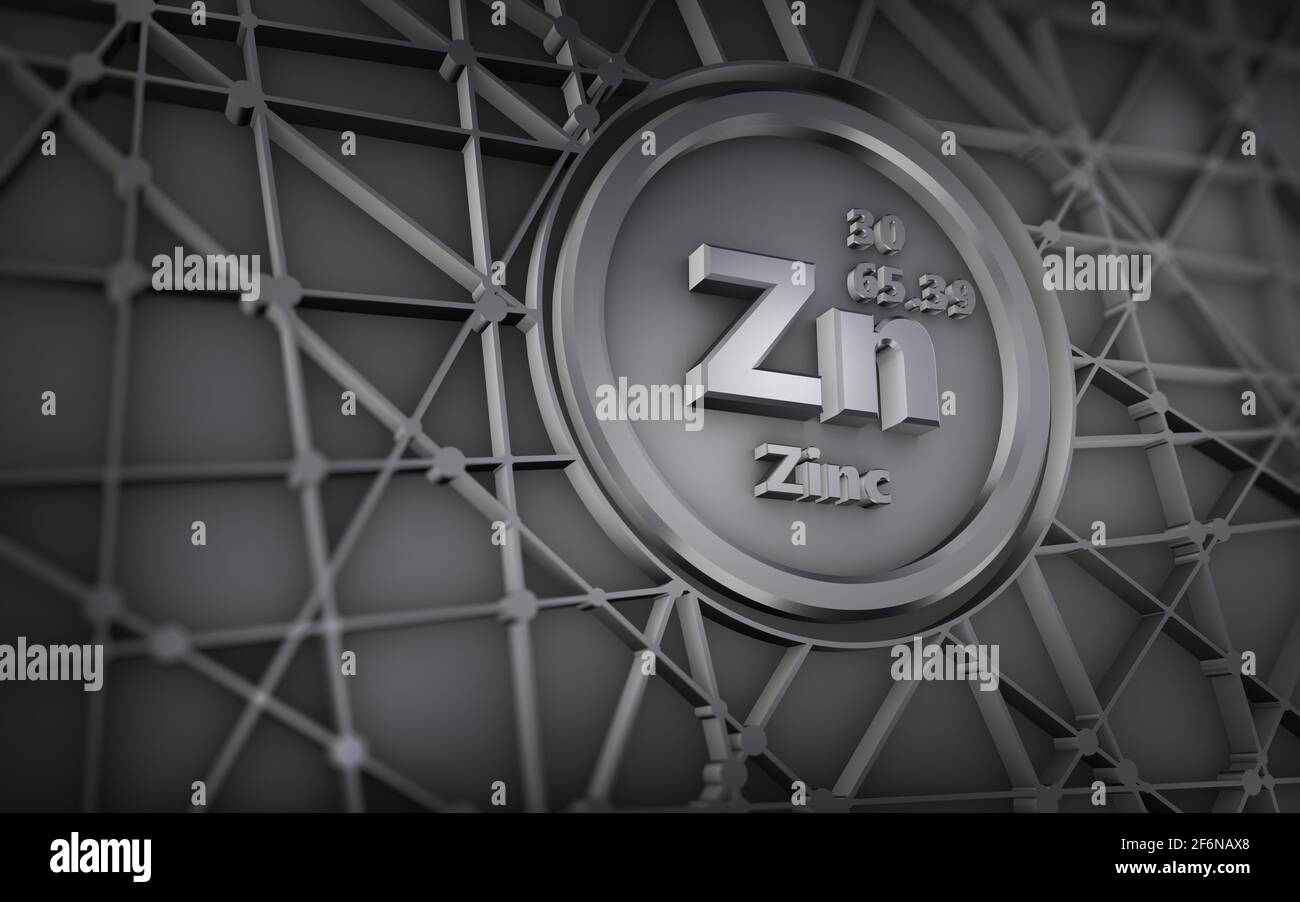 Abstract geometric symbol of the chemical element zinc. 3d render Stock ...