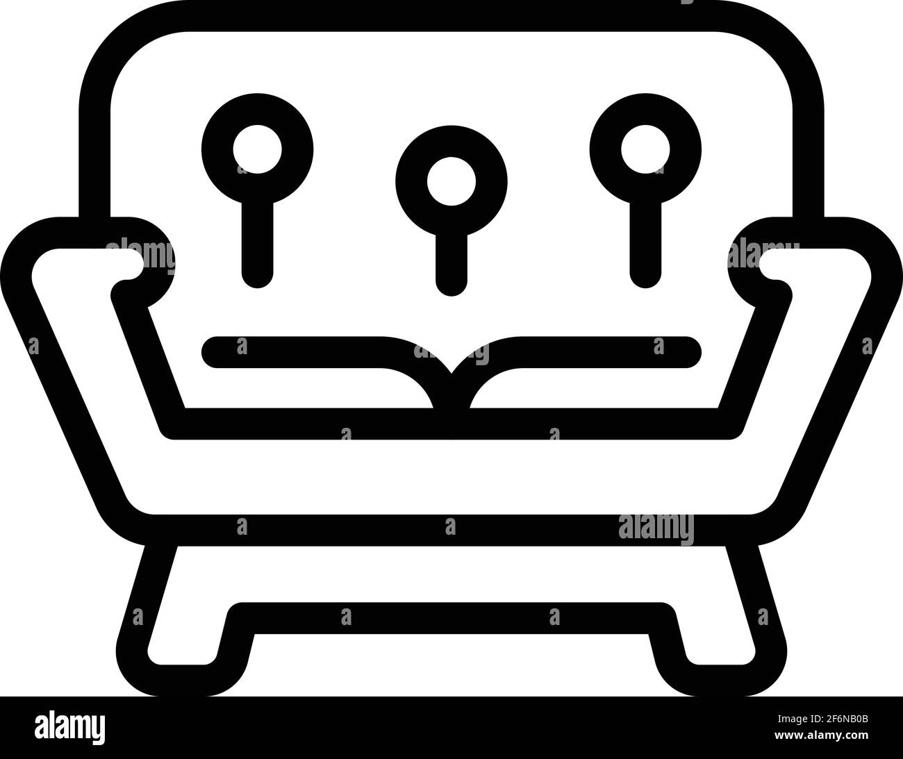 Lounge sofa icon. Outline lounge sofa vector icon for web design ...