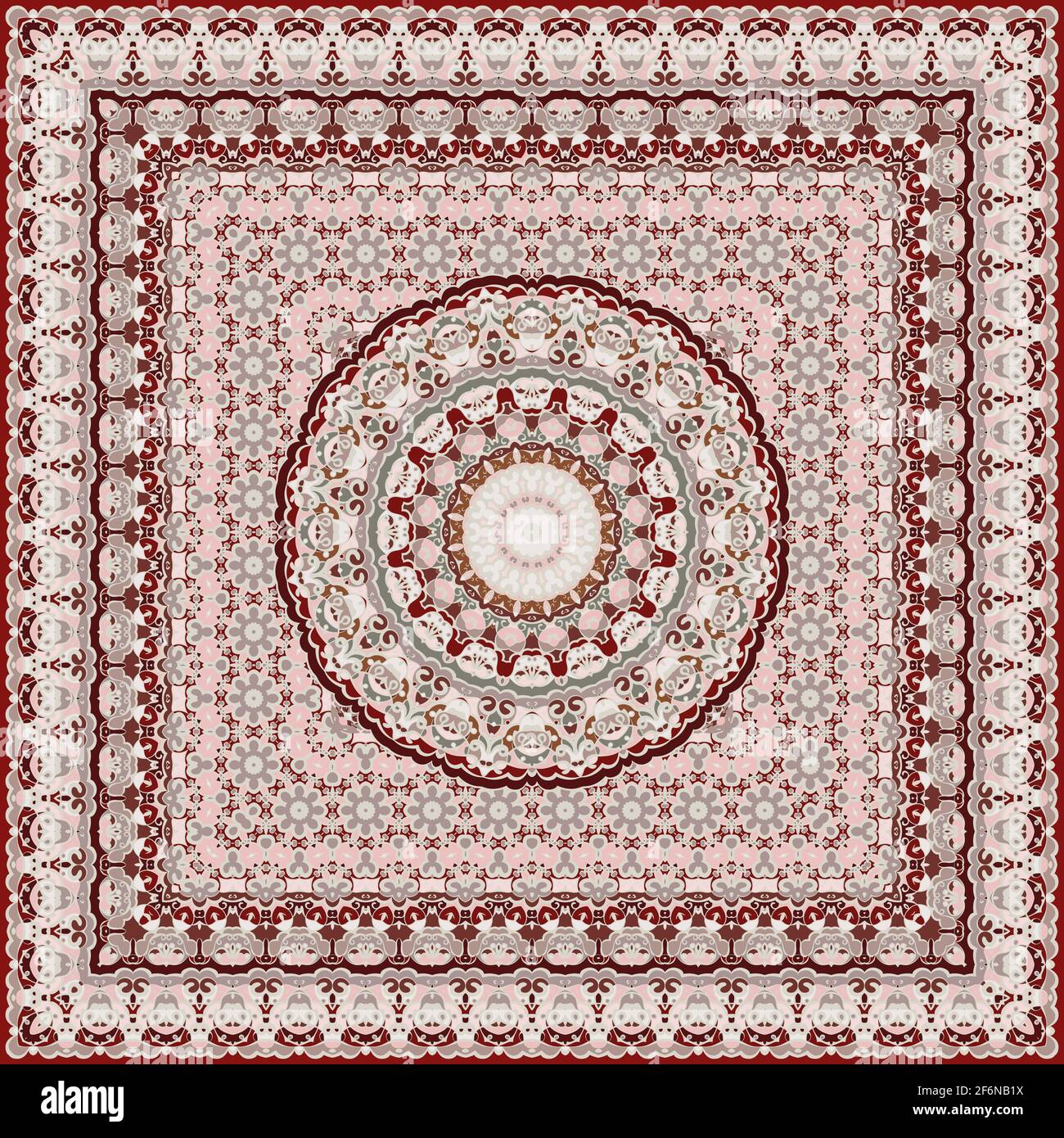 Ancient Arabic square pattern. Colored Persian ornament for fabric ...