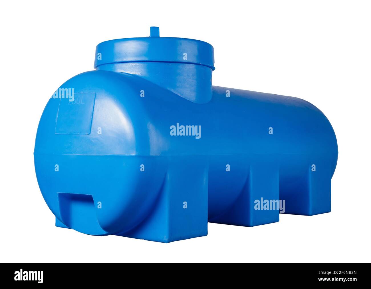 Blue plastic water tank isolated on white Stock Photo - Alamy