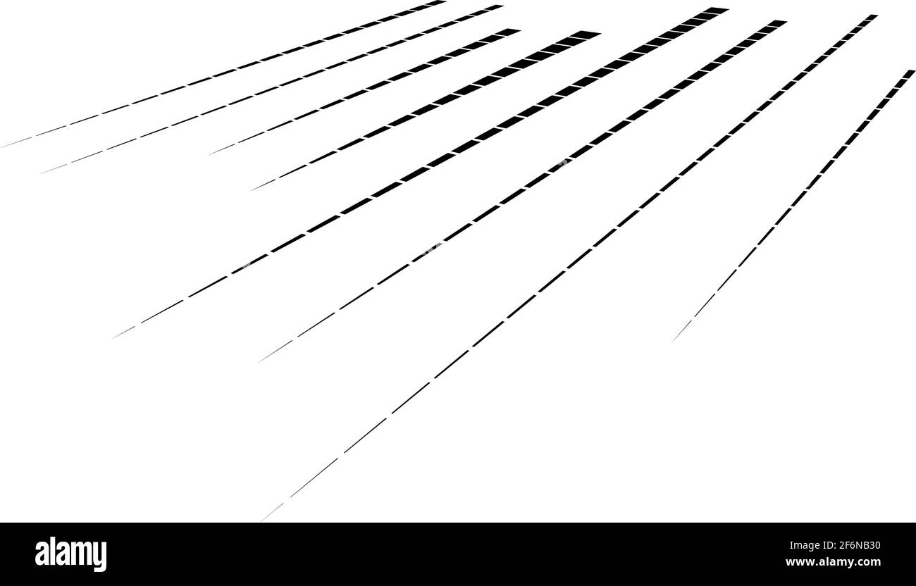 Dynamic dashed lines, stripes. 3D Lines in perspective with gaps ...