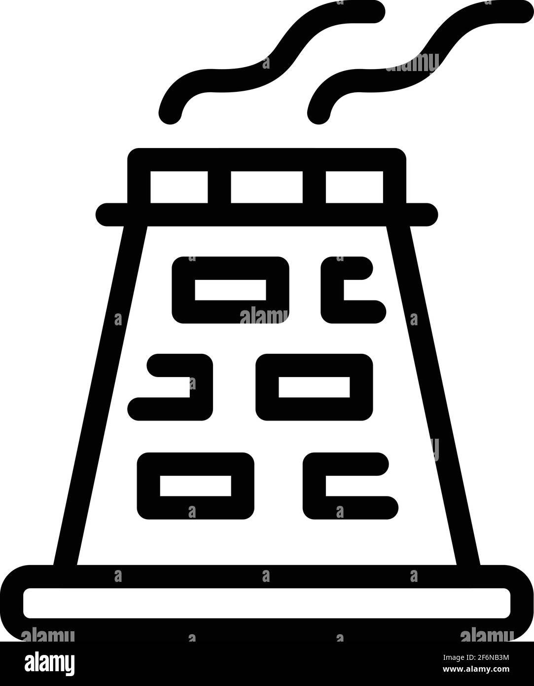Power station chimney icon. Outline power station chimney vector icon ...