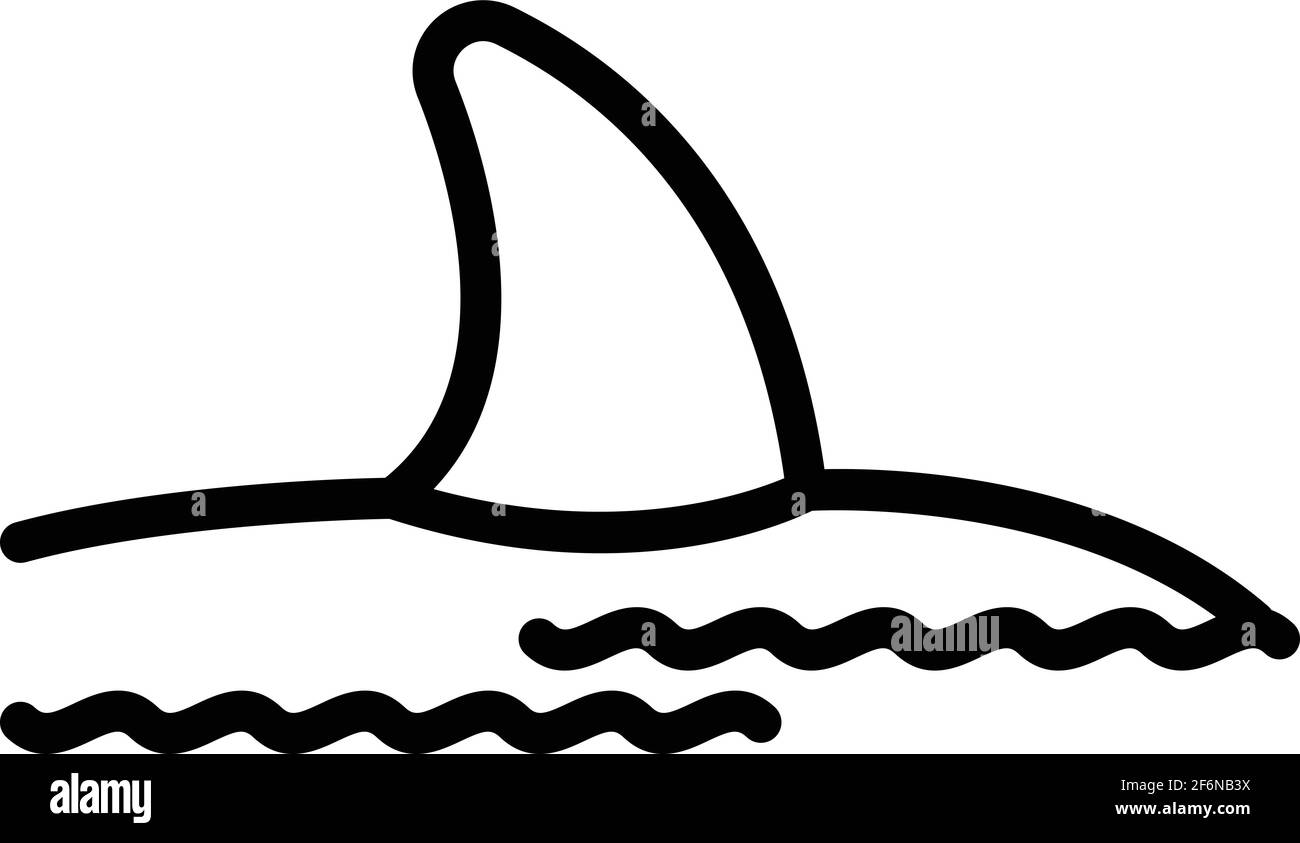 Whale predator icon. Outline whale predator vector icon for web design ...