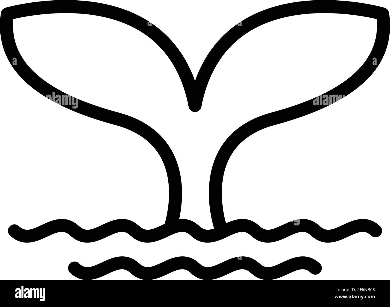 Whale tail icon. Outline whale tail vector icon for web design isolated ...