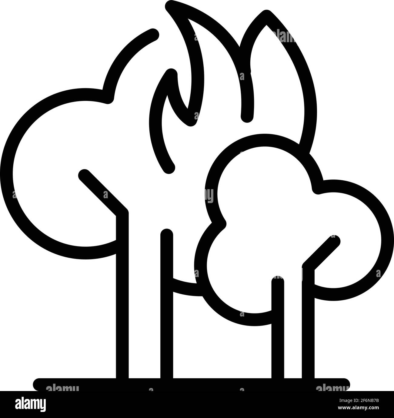 Burning forest icon. Outline burning forest vector icon for web design ...