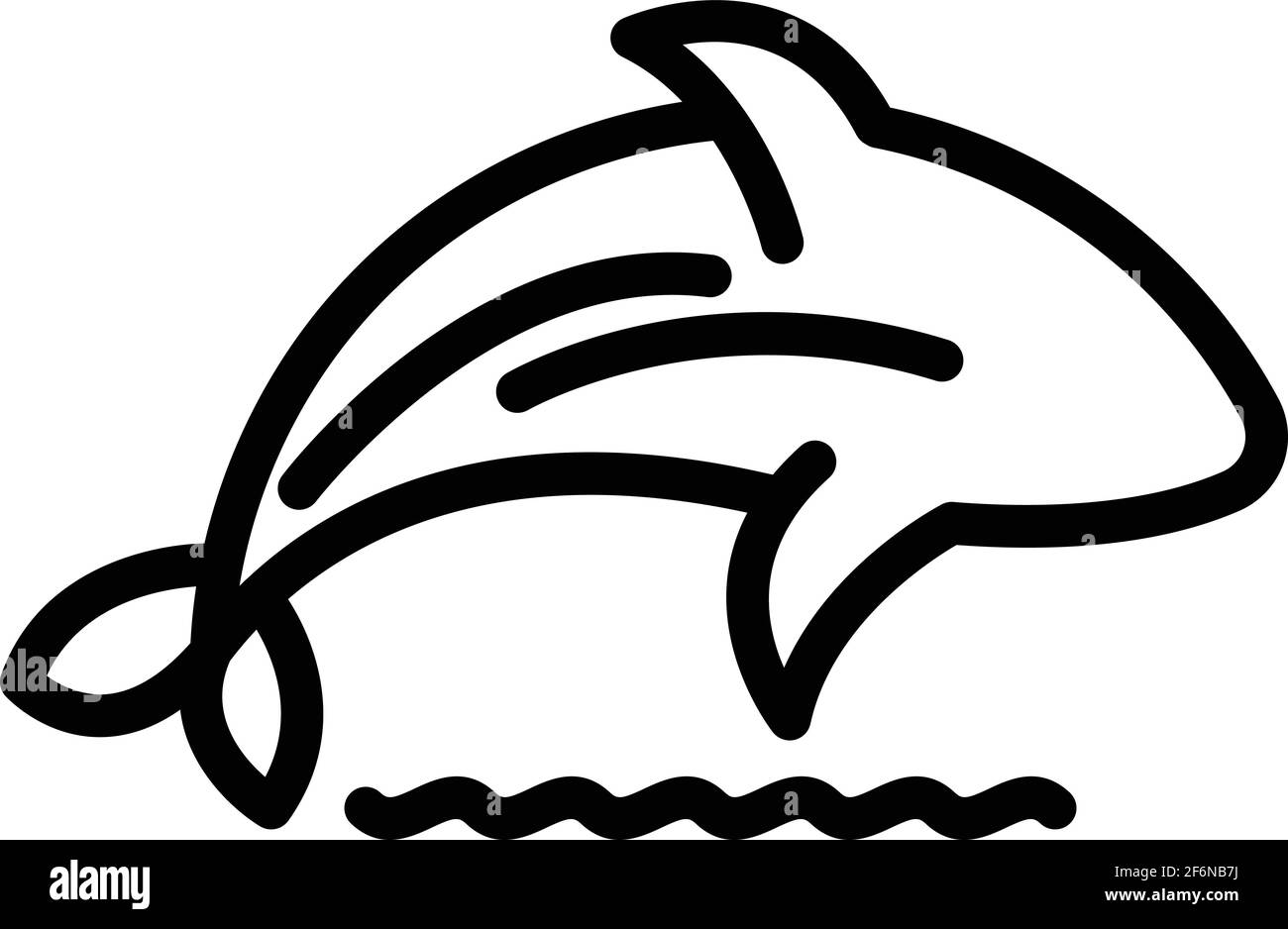 Jumping orca icon. Outline Jumping orca vector icon for web design ...