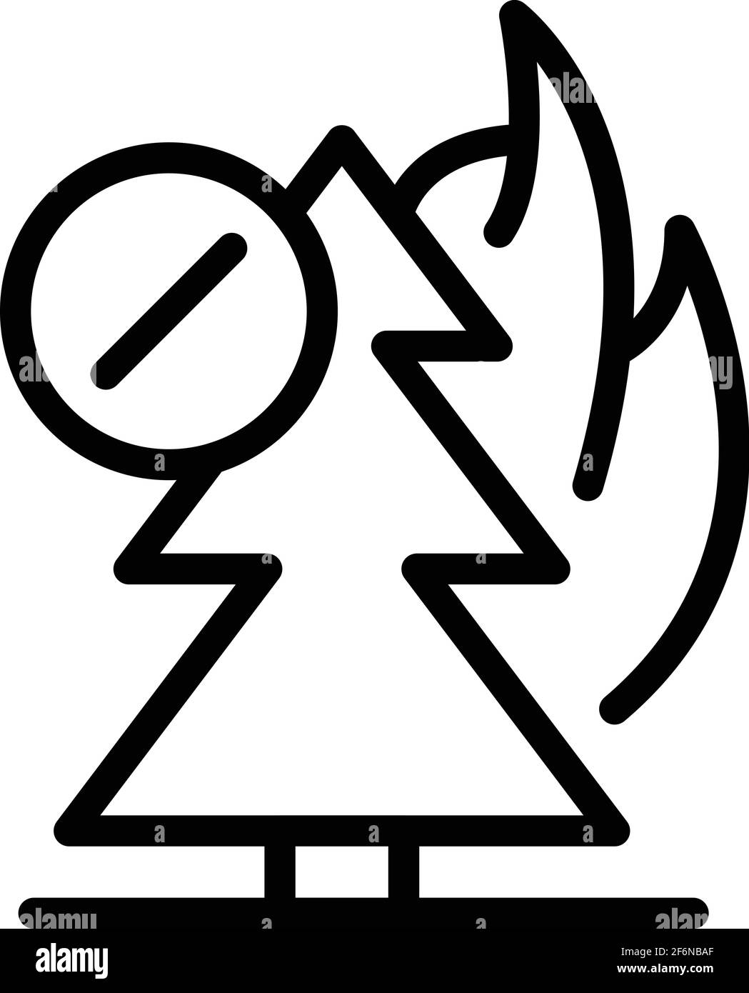 Dangerous wildfire icon. Outline dangerous wildfire vector icon for web ...