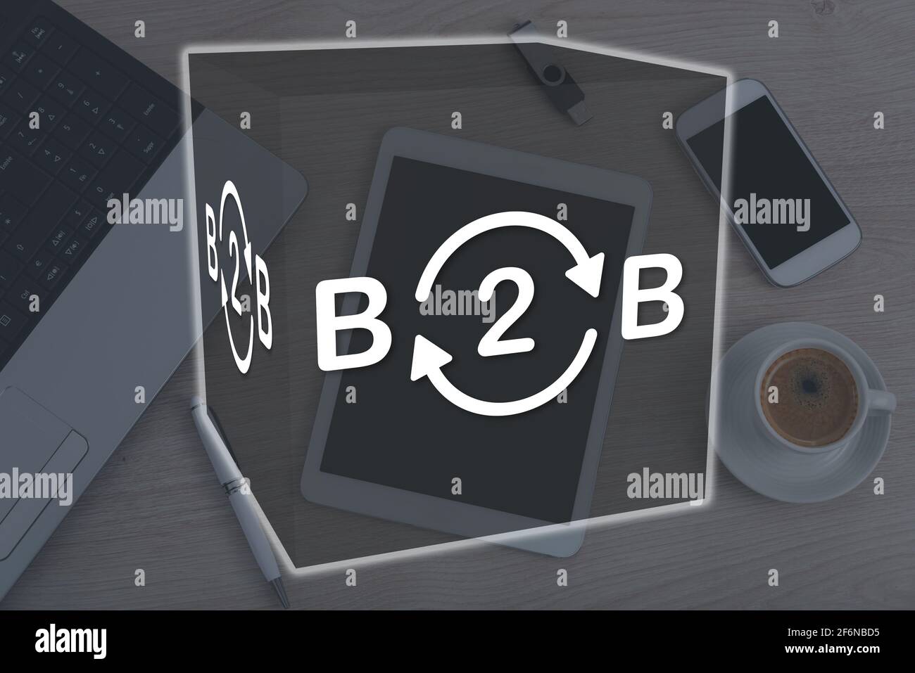 B2b concept illustrated by a picture on background Stock Photo - Alamy