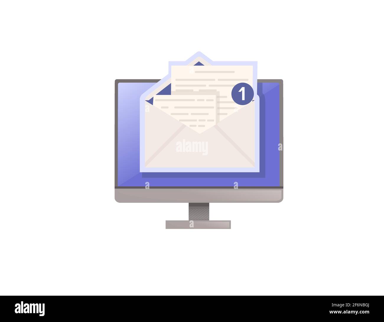 Illustration of sending mail or email with paper envelope and monitor ...