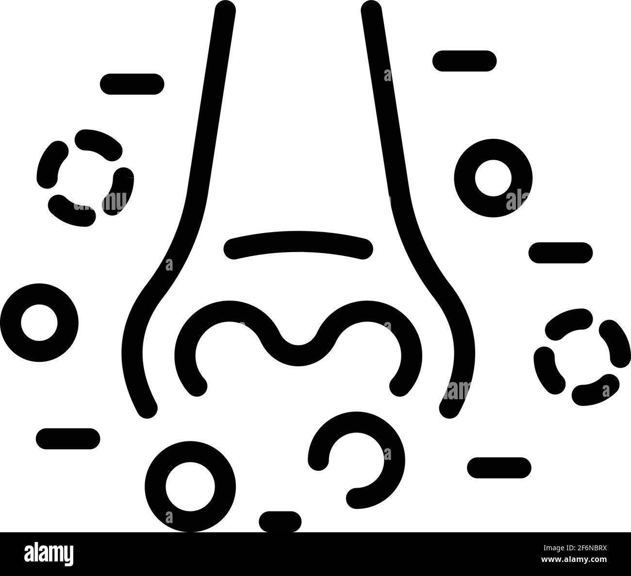 Nose viruses icon. Outline nose viruses vector icon for web design ...