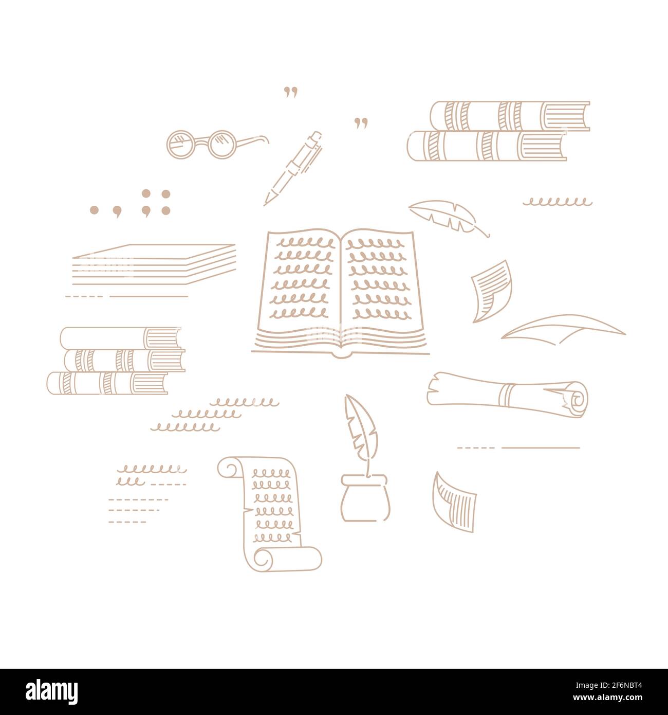 Outline style Literature lesson courses online education concept or ...