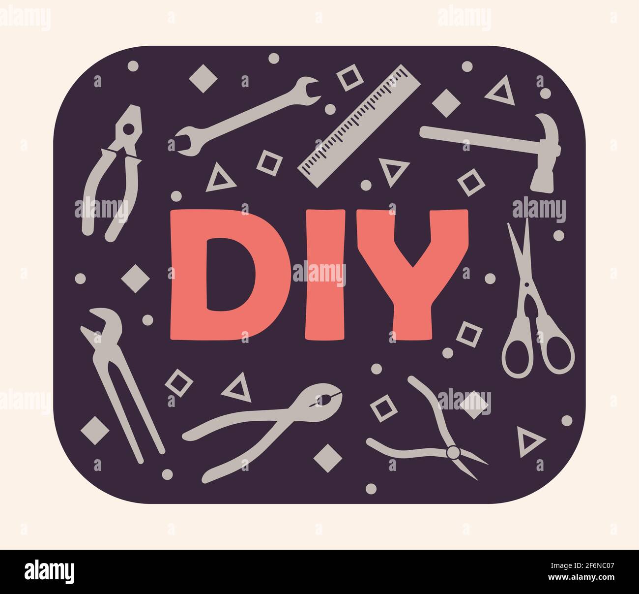 DIY Template. Do it yourself. Home Repair Tools Concept illustration ...