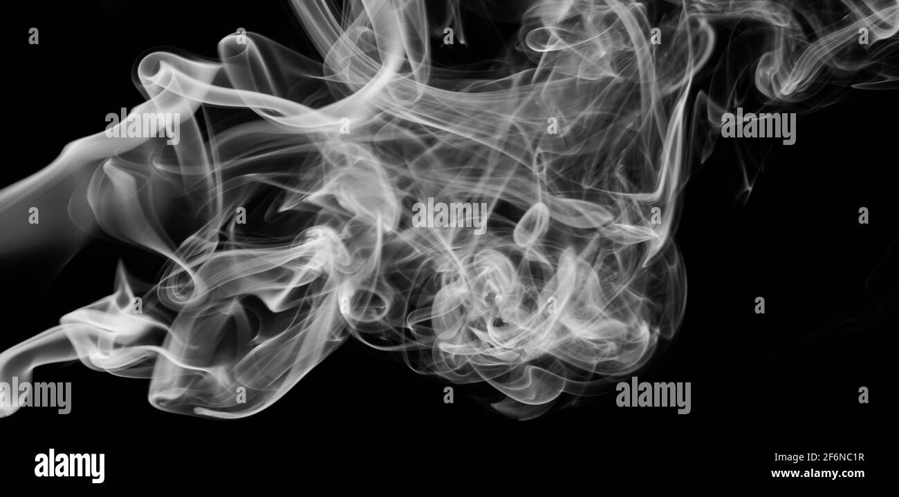 Smoke swirl flow. Curves of motion wave in air Stock Photo - Alamy