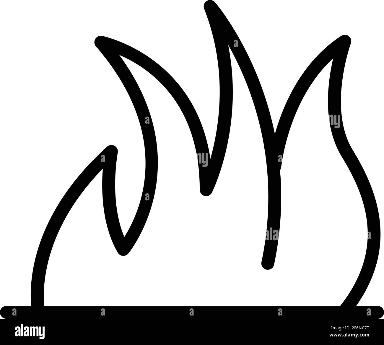 Fire flame icon. Outline fire flame vector icon for web design isolated ...
