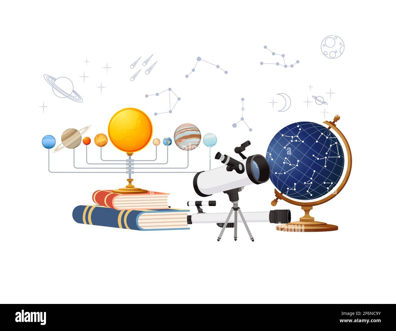 Astronomy science courses online education concept or school lesson ...