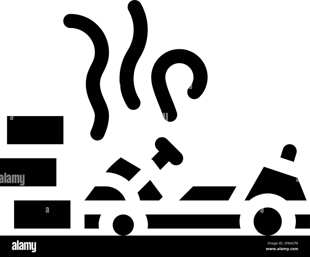 crash accident kart icon vector glyph illustration Stock Vector Image ...