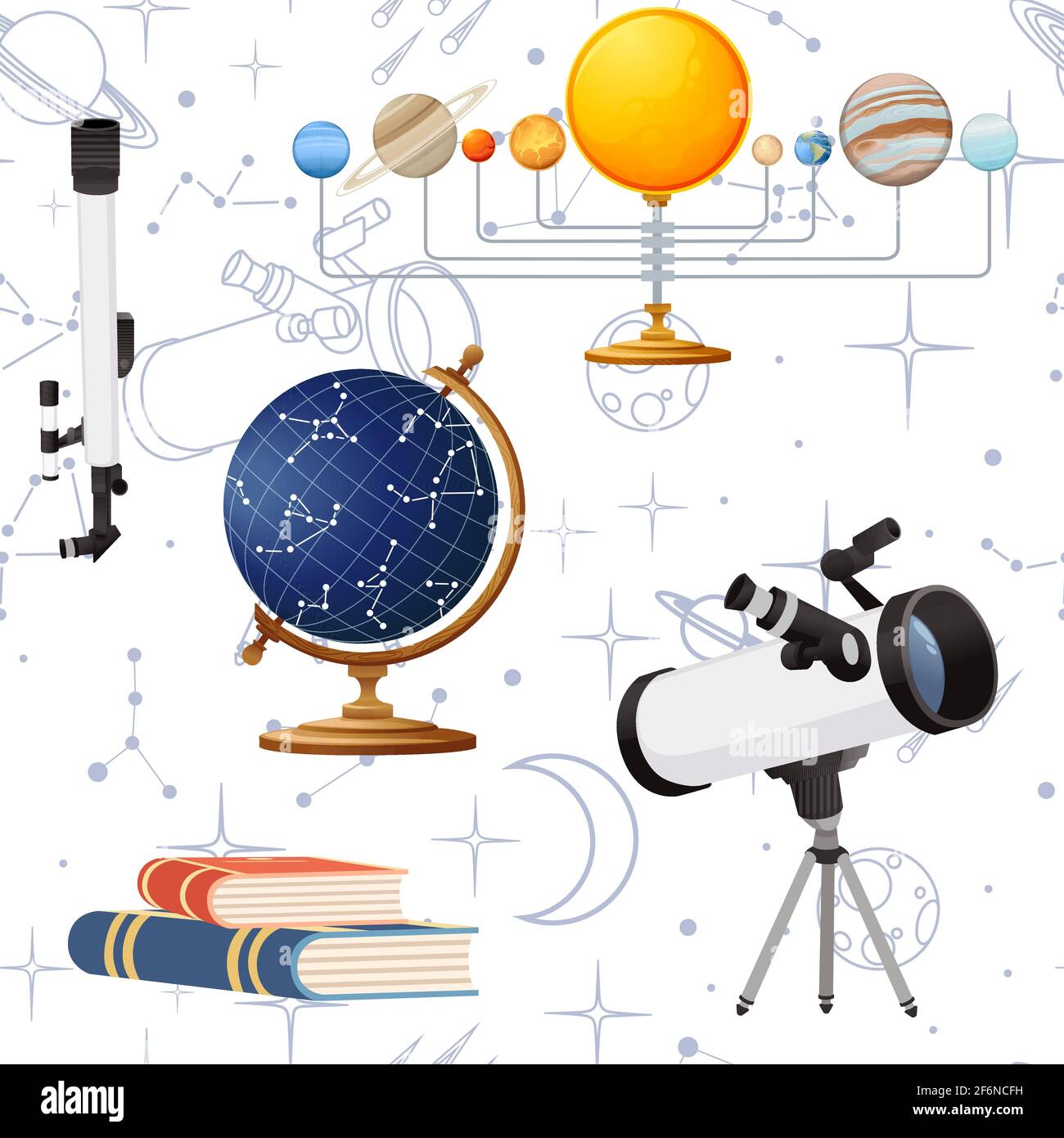 Seamless pattern Astronomy science courses online education concept or ...